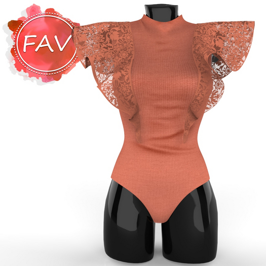 Second Life Marketplace Peach Bodysuit Lace 1231